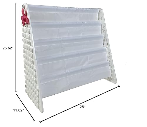 UNiPLAY Kids 4-Tier Book Storage Organizer with Sling Book Pockets, Plastic Sling Rack Bookshelf for Playroom, Fits Blocks, White