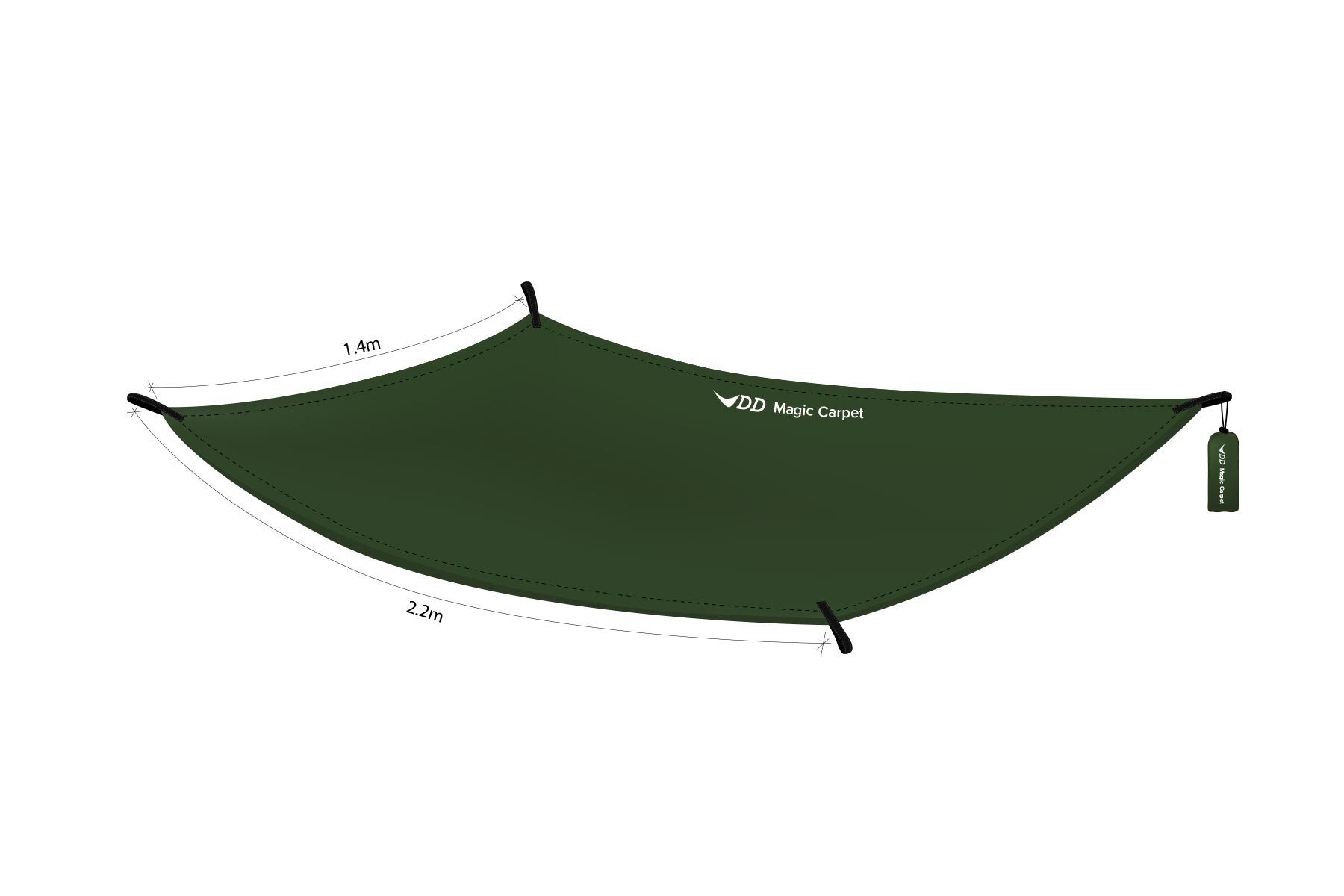DD Hammocks - DD Magic Carpet XL Size: 4.6ft x 7.2ft Rainproof Tarpaulin Rainfly for Lightweight Tarp Shelters Groundsheet and Tent Footprint