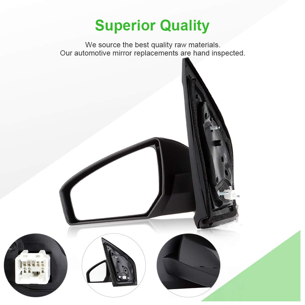 SCITOO Side View Mirror Driver Side Mirror Compatible with 2007 2008 2009 2010 2011 2012 For Nissan Sentra NI1320167 Power Adjustment Non-Folding Non-Heated
