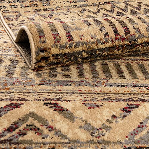Unique Loom Saturn Collection Area Rug - Relay (Rectangular 7' 10" x 10' 0", Beige/Gray)