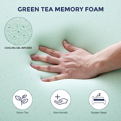 IULULU Full Size Mattress, 6-Inch Full Memory Foam Mattress - Green Tea Gel Infused, Medium-Firm for Cool Sleep and Pressure Relief Bunk Trundle Bed in a Box, CertiPUR-US Certified, White