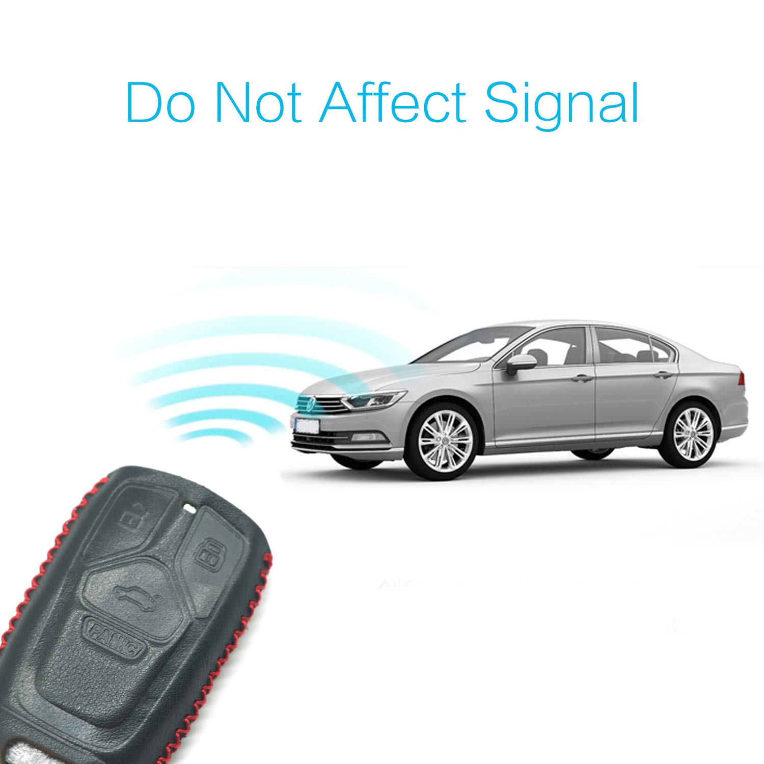 Compatible with Audi A4 allroad A5 A6 A7 A8 Q5 Q7 R8 RS7 S4 S5 S6 S7 S8 SQ5 TT TT Quattro RS5 Sportback TTS Smart Proxy Leather Case Protector Key Fob Cover Keyless Car Remote Holder