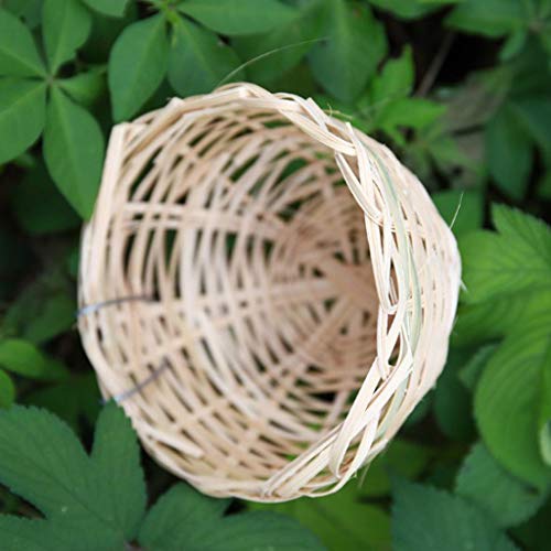 MagiDeal 4pcs Bamboo Canary Nest Finch Breeding Nesting Hanging onto Cage