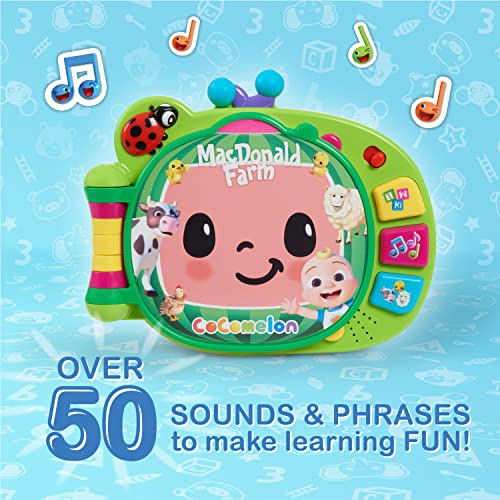 Just Play CoComelon Learning Book Interactive Toy for Toddlers with 3 Learning Modes, Music, Numbers, Animal Sounds, 50 Learning Phrases, Ages 18+ Months, Kids Toys for Ages 18 Month,Multi-color