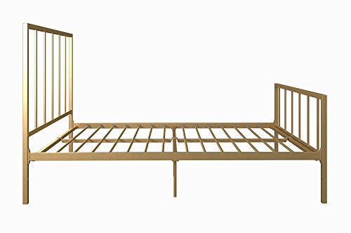 DHP Stella Bed with Metal Frame, Gold, Queen