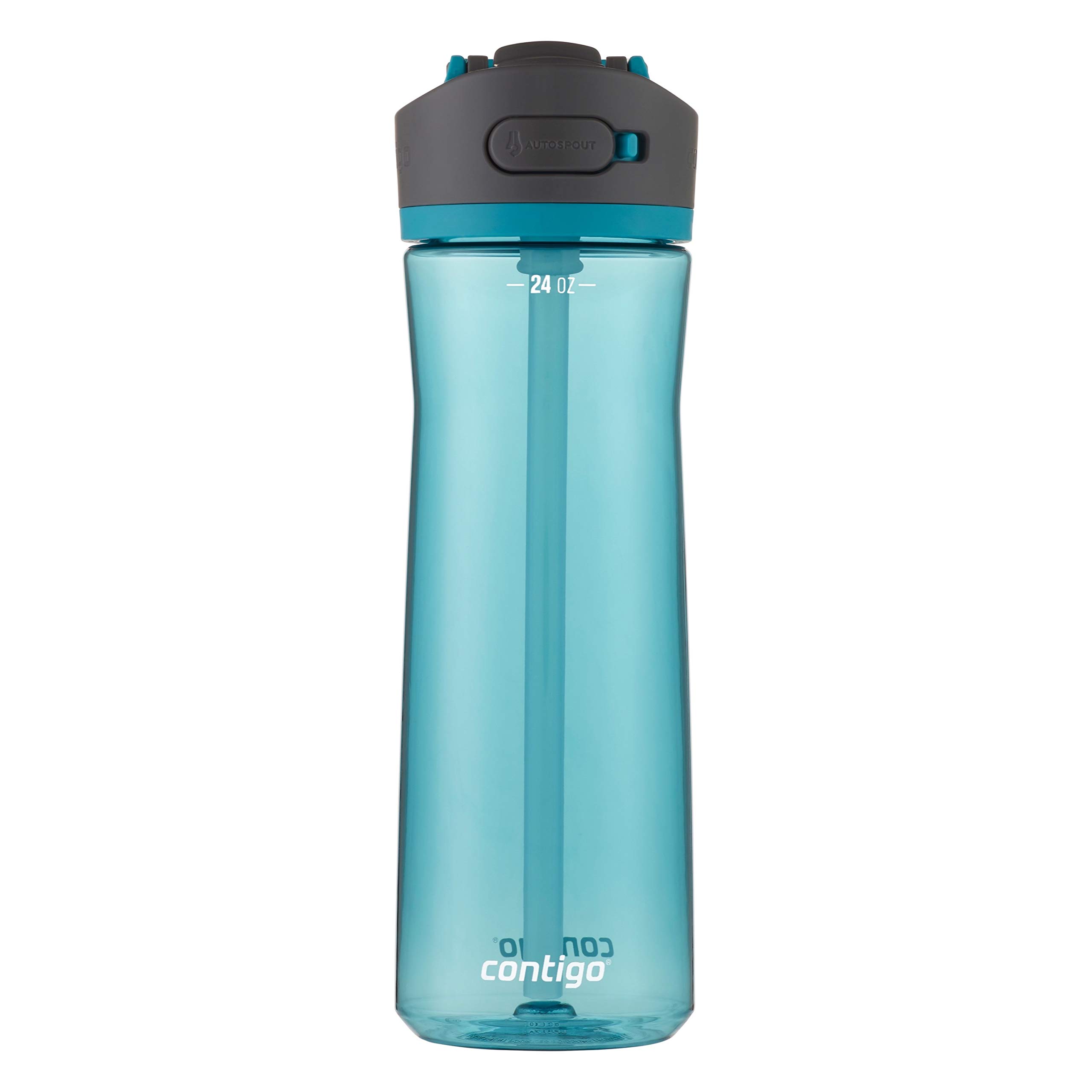 Contigo Ashland 2.0 Leak-Proof Water Bottle with Lid Lock and Angled Straw & Aubrey Kids Cleanable Water Bottle with Silicone Straw and Spill-Proof Lid, Dishwasher Safe, Juniper