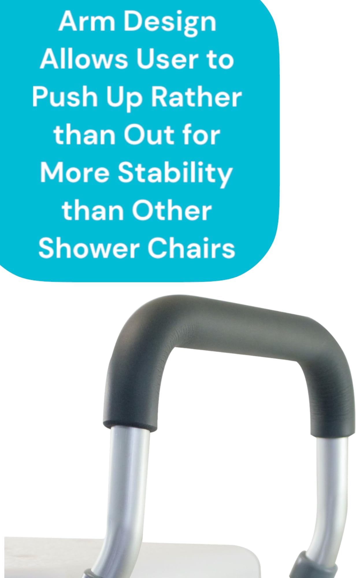 Essential Medical Supply Height Adjustable Shower and Bath Bench with Padded Arms and Textured Shower Chair Seat