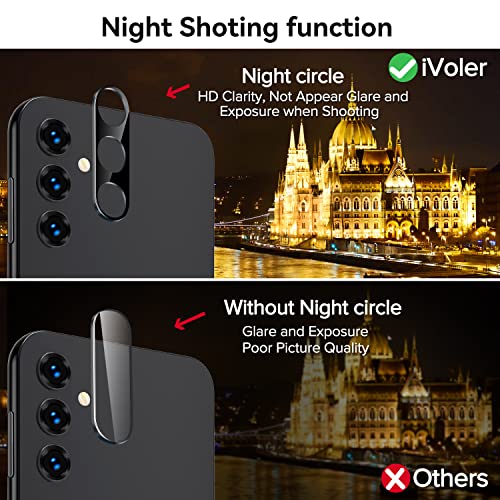 ivoler [3+3 Pack] Tempered Glass for Samsung Galaxy A14 4G / 5G Screen Protector 6.6'' [3 Pack] with [3 Pack] Camera Lens Protector with [Alignment Frame], Anti-Scratch Case Friendly HD Clear Film
