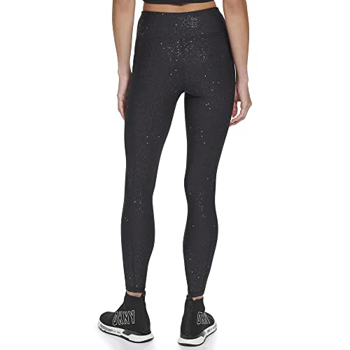 DKNY Women's Sport Tummy Control Workout Yoga Leggings, Jet Black, Medium
