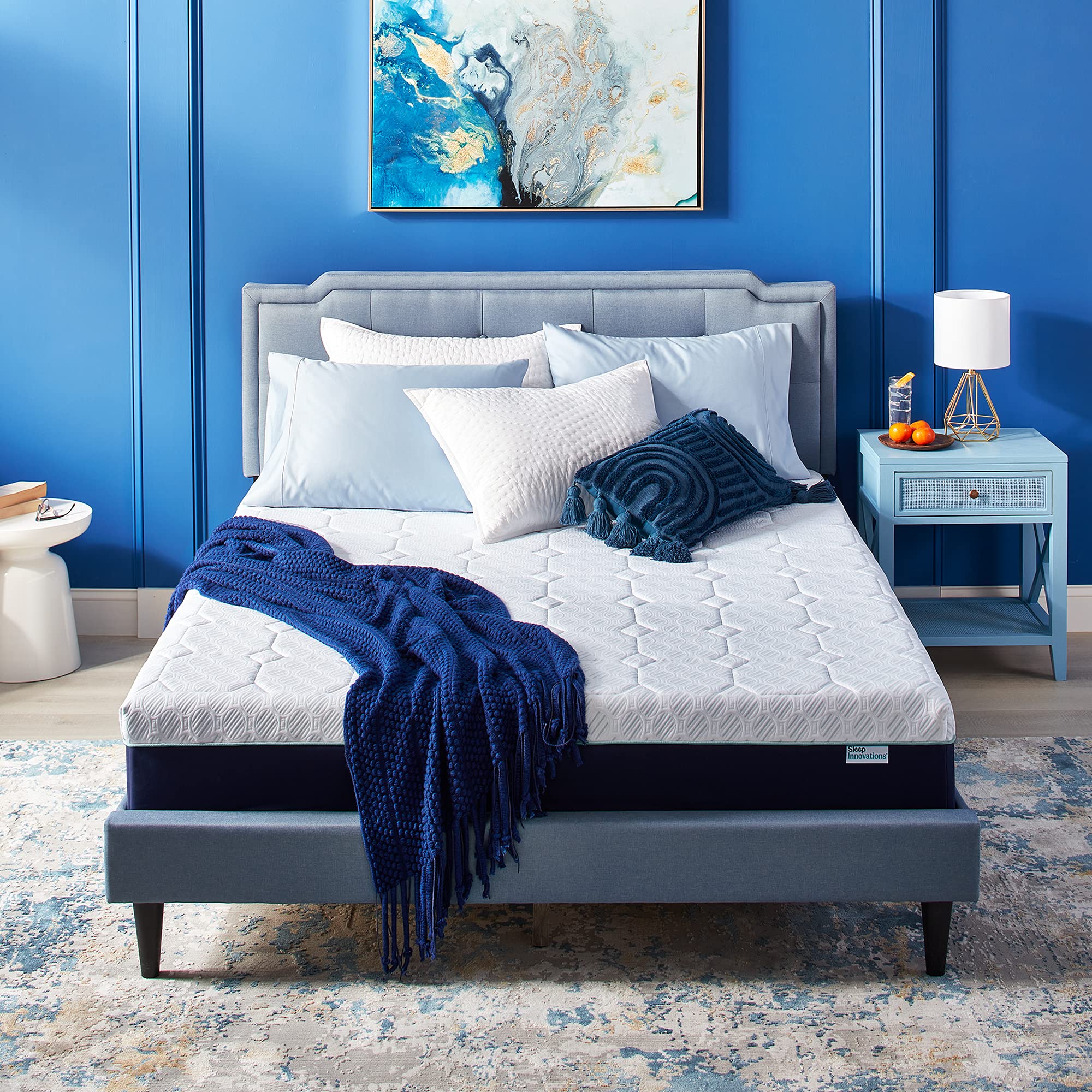 Sleep Innovations Ellis 12 Inch Advanced Cooling Gel Plus Memory Foam Mattress with Dual Cool Cover, Twin Size, Bed in a Box, Soothing Medium Support