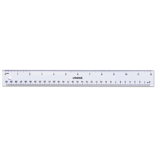 Universal UNV59022 12 in. Plastic Standard/Metric Ruler - Clear