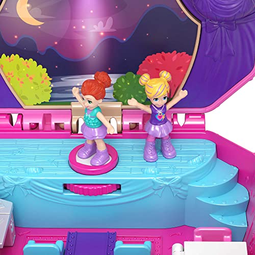 Polly Pocket Playset with 2 Micro Dolls & Surprise Accessories, Music Toy with Ballet Theme, Pocket World Tiny Twirlin' Music Box