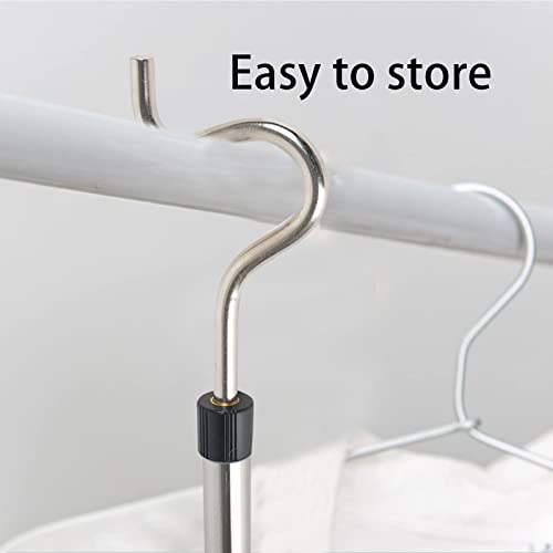 Greeily Clothes Hanger Reaching Hook Telescopic Adjustment it is Light and can Extend from 37" to 65" with 4.7 "Hook and Sponge Handle.Multifunctional Hook Rod for Hanging Lights, Clothing.