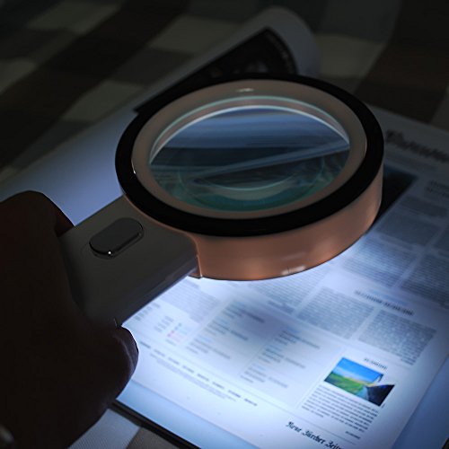 Magnifying Glass 30X, Large Magnifier with Light, LED Illuminated & Handheld, Premium High Power Magnify Glass for Reading Books, Seniors, Macular Degeneration, Stamps