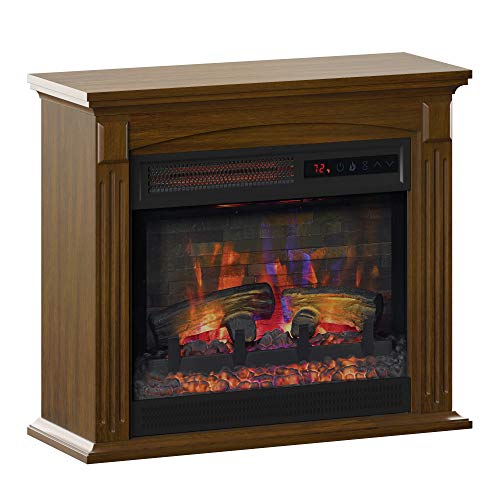 duraflameĀ® Wall Mantel with Infrared Quartz Electric Fireplace and Crackling Sound
