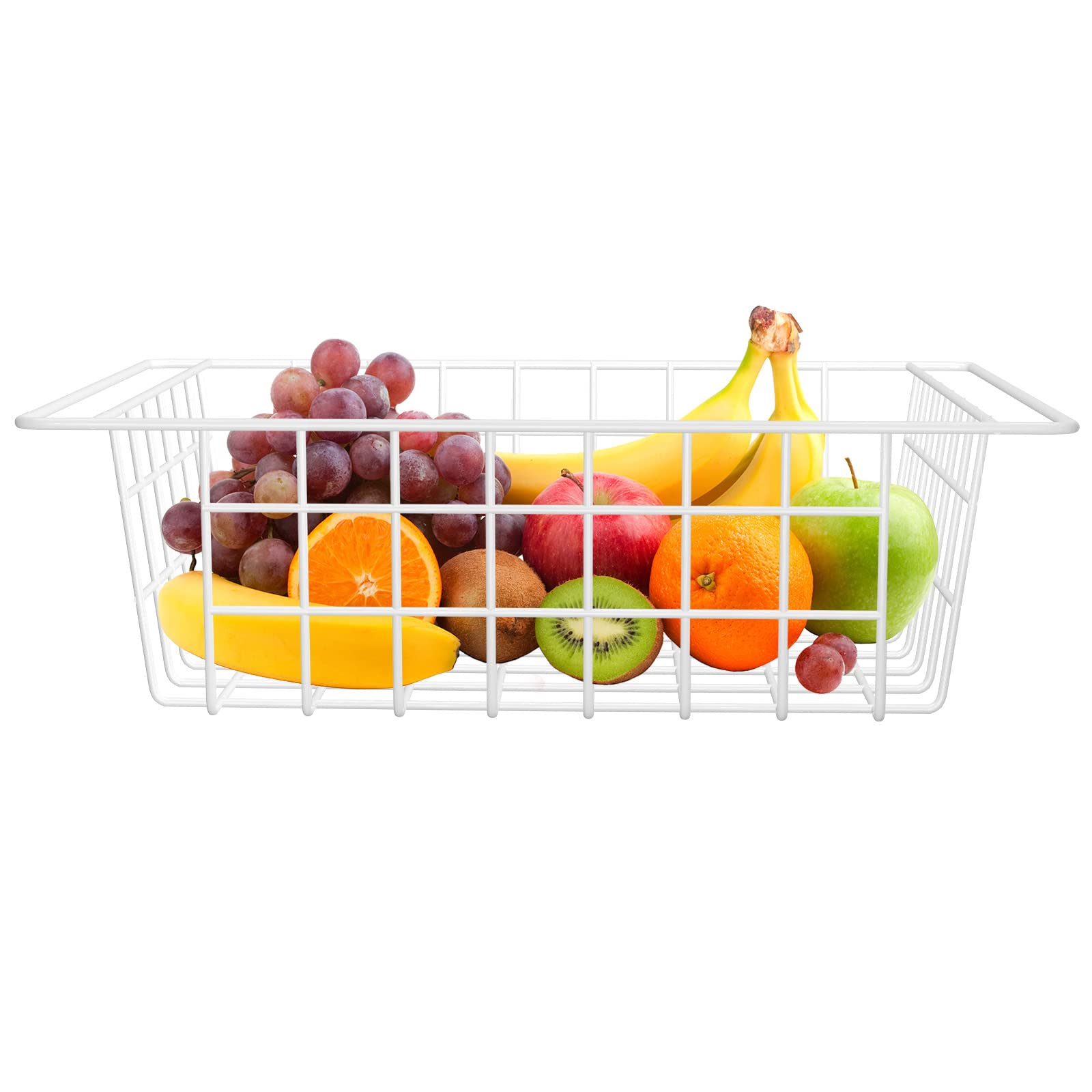 Expandable Cabinet Shelf Organizer 16.7"-24.8" Heavy Duty Freezer Shelf, Chest Freezer Organizer Bins Metal Wire Baskets