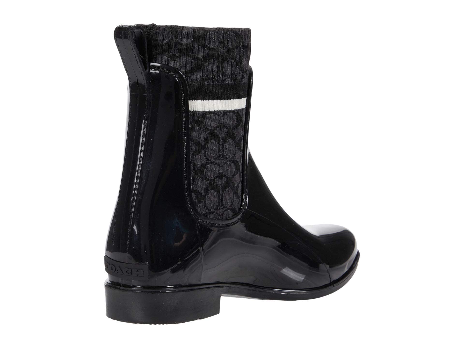 Coach Rivington Rain Bootie Black Rubber 8 B (M)