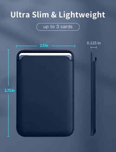 SONVICTY LIFE [2 in 1] Magnetic Clear Case for iPhone 13 Pro Max + 1x Magnetic Leather Wallet Card Holder, [Anti-Yellowing] [Mil-Grade Drop Tested] Compatible with All MagSafe Accessories, 6.7" Blue