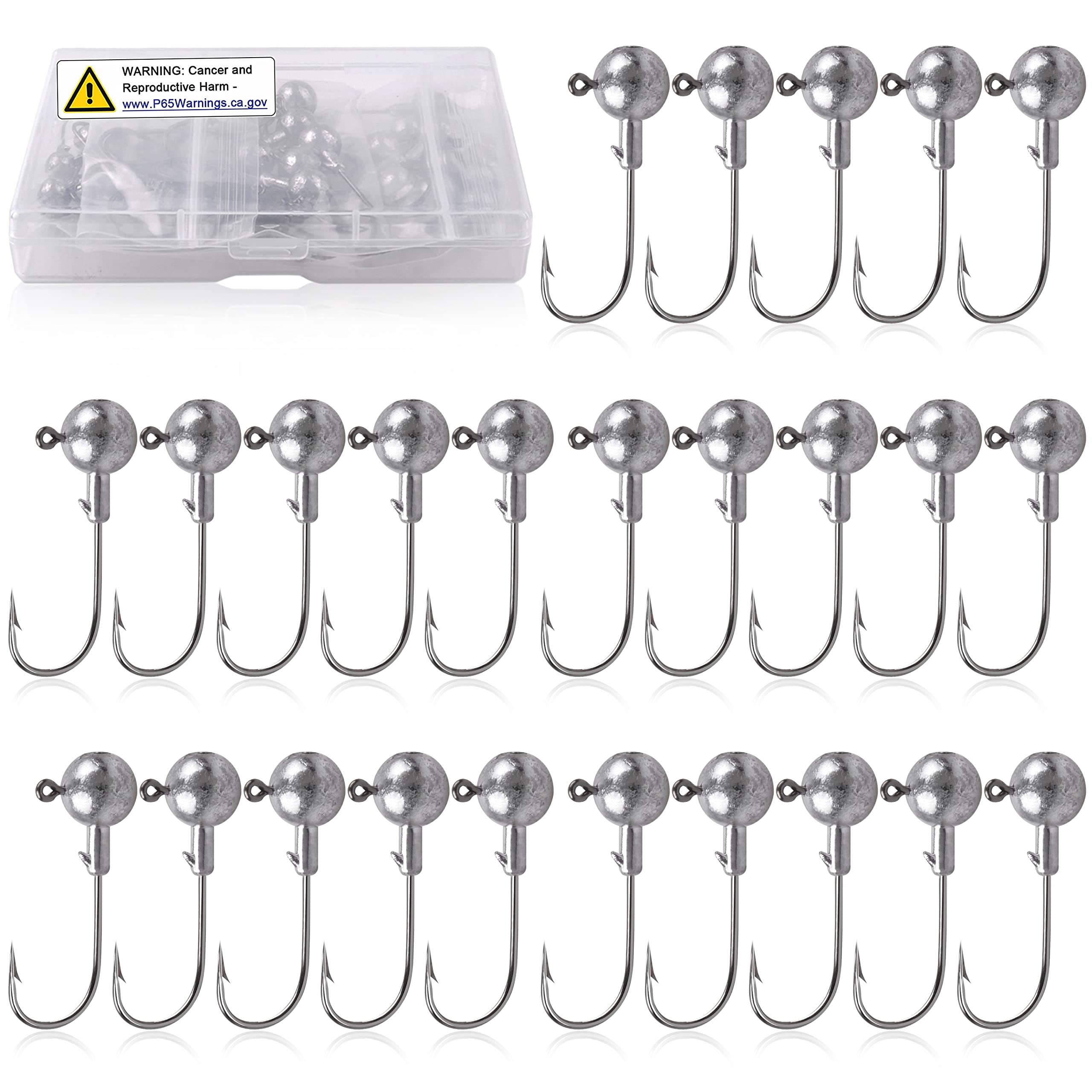 Crappie Jig Heads for Fishing, Round Ball Head Jig Fishing Hooks Unpainted Jig Heads for Bass Crappie Walleye Fishing Jigs Saltwater Freshwater