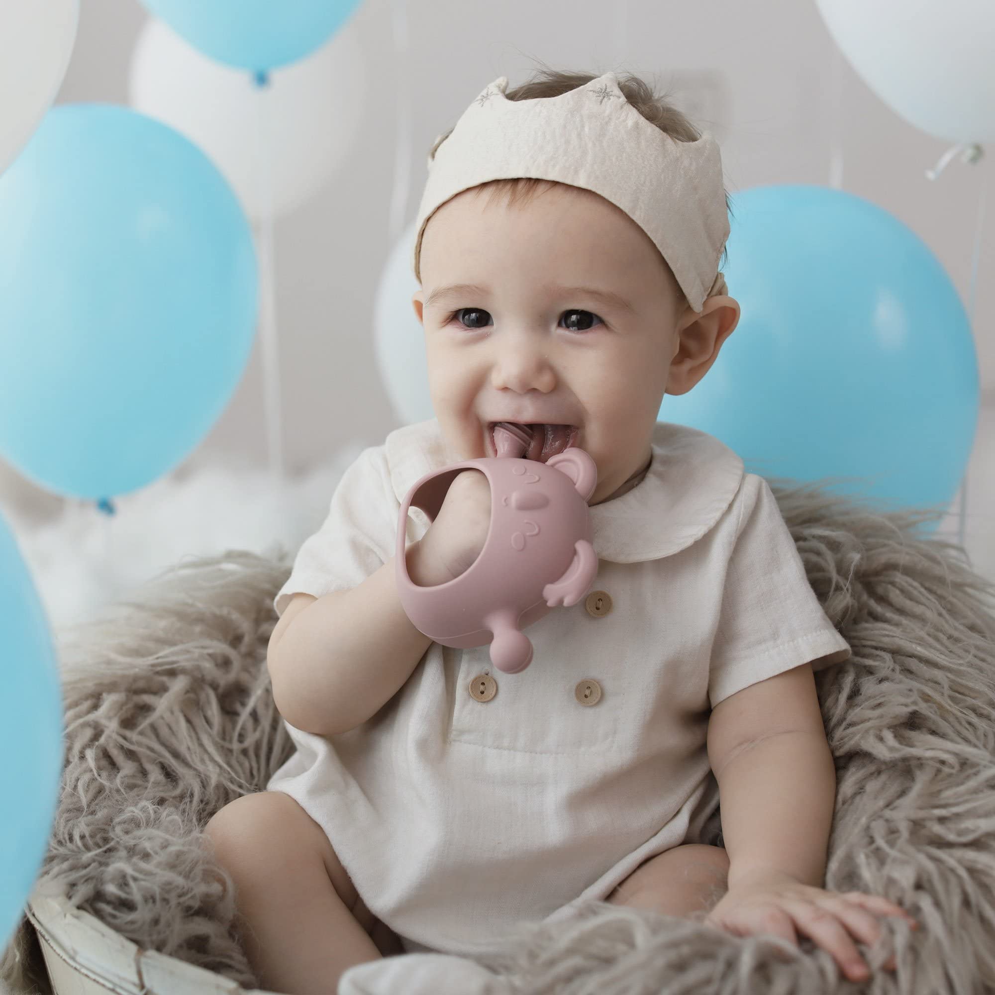 Hanmoon Koala Teething Toys for Babies 3+ Months, Never Drop Silicone Teether for Babies 6-12 months, BPA free Baby Teether for Sucking Needs and Soothing Sore Gums, PVC free Baby Pacifier (Rose Pink)