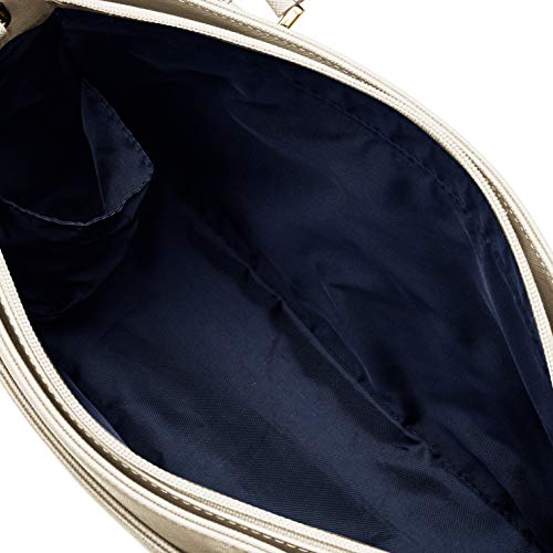 Patrick Cox PXLHKCH2 Tote Bag, Shoulder Bag, Shape, Saffiano Embossed Leather, A4 Just Size, Lightweight, 2-Way, Long Shoulder, White