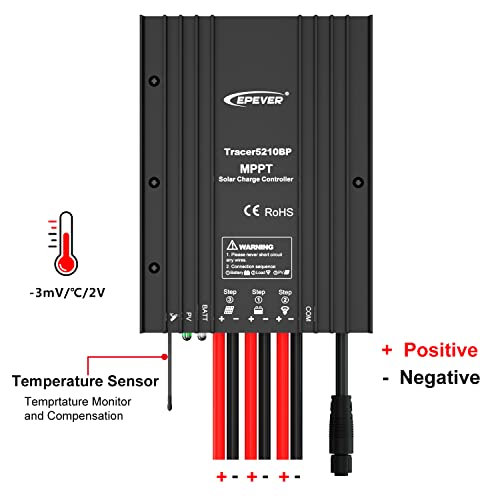 EPEVER IP68 Waterproof 30A MPPT Solar Charge Controller 12V 24V Auto, Solar Panel Battery Intelligent Regulator with MT50 and RS485 Cable, Used in RVs, Trailers, Boats, Yachts(Tracer7810BP)
