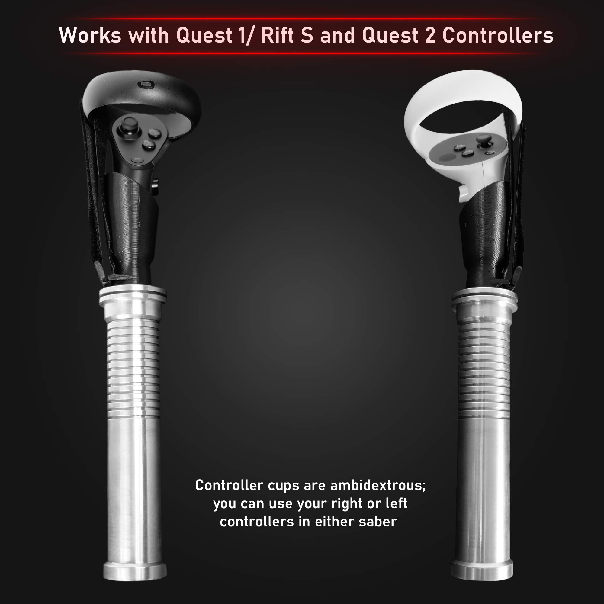 DeadEyeVR MasterSabers - CNC'd Aluminum Reinforced Saber Handles Hilts for Beat Saber - Rift S, Quest 1,and Quest 2 (Dual)