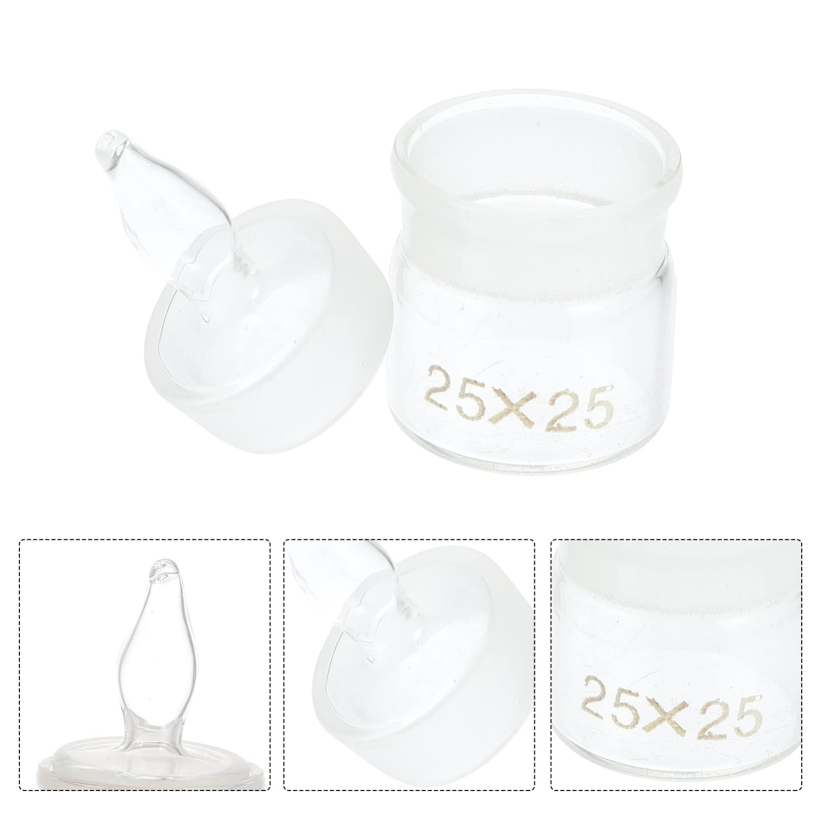 POPETPOP Laboratory Sampling Glass Weighing Bottle: 5pcs Clear Specific Gravity Bottles Equipment Laboratory Supply Weighing Holder Iwith Interchangeable Ground Stopper