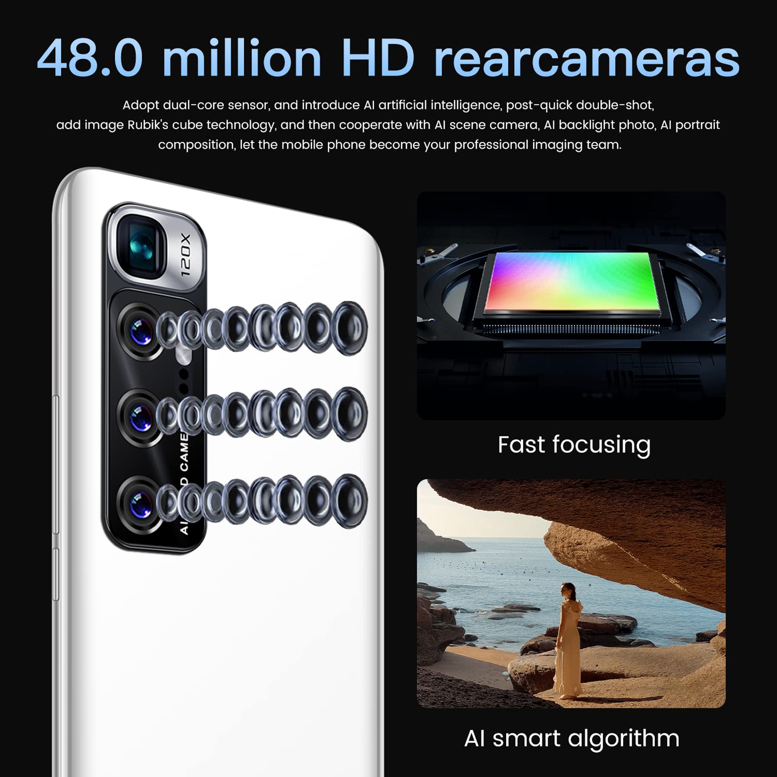 GLCMN Smartphone,Android 6.1 Dual Card Dual Standby Card Expansion Resolution 854 * 480 Multi-Language Support M10 Plus,for Elderly People-C