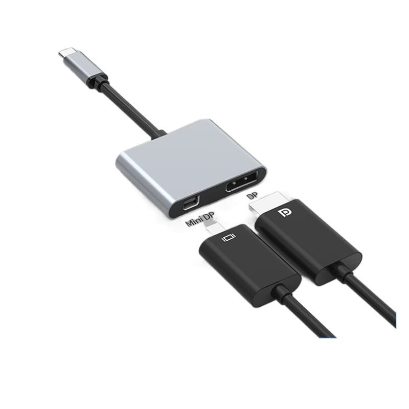 High-Definition Multi-Screen Adapter Cable Docking Station Converter Two-in-one (Size : DP+Mini DP)