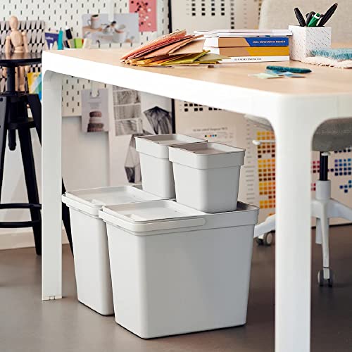 I-K-E-A HÅLLBAR Bin with Lid, Light Gray 6 Gallon