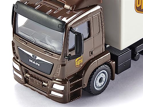 Man Tractor Truck Brown with Box Body and Tail Lift UPS 1/50 Diecast Model by Siku SK1997