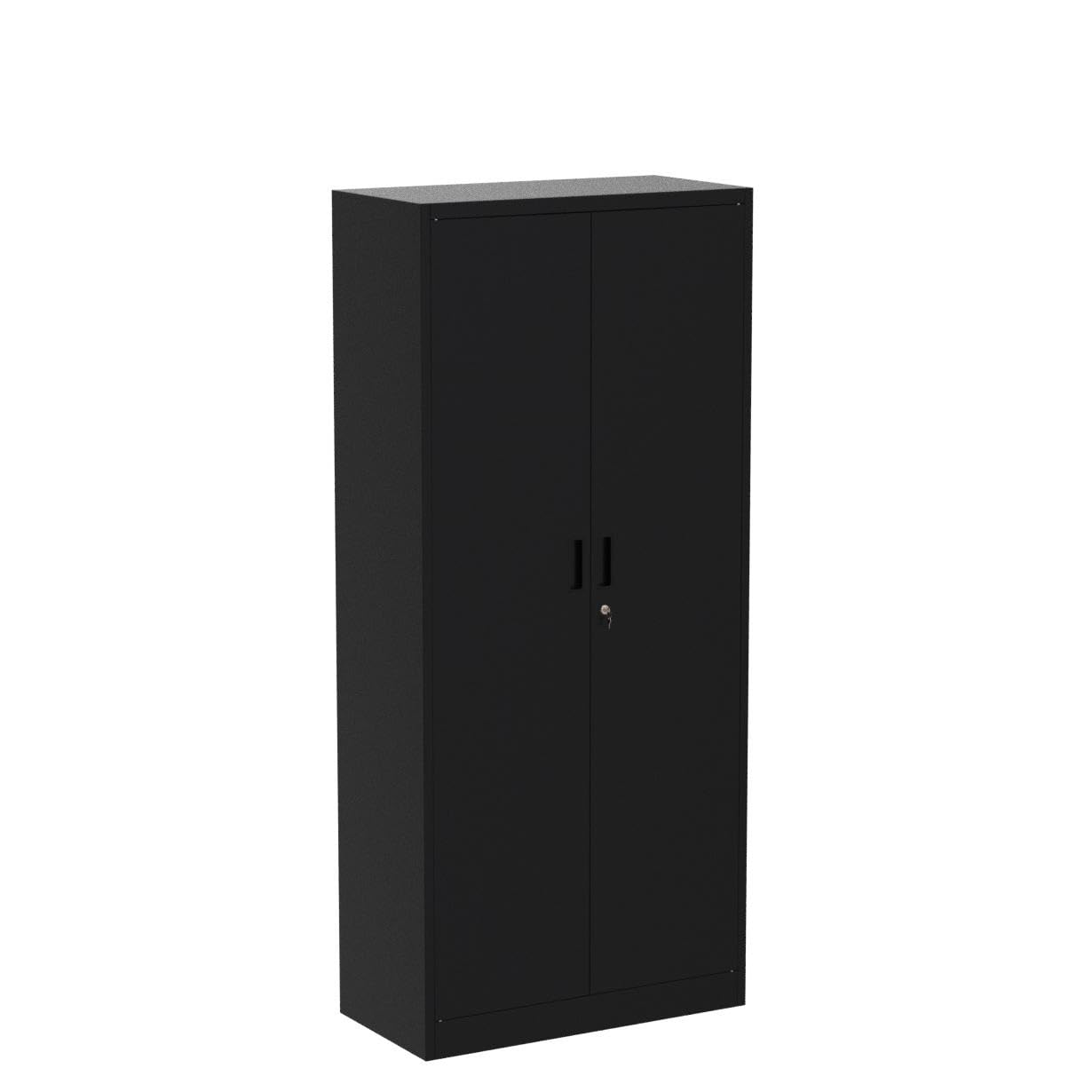 CMY Metal Storage Cabinet with Locking Doors and Adjustable Shelves, 71” Tall Steel Storage Cabinets for Garage, Home Office, Pantry (White)