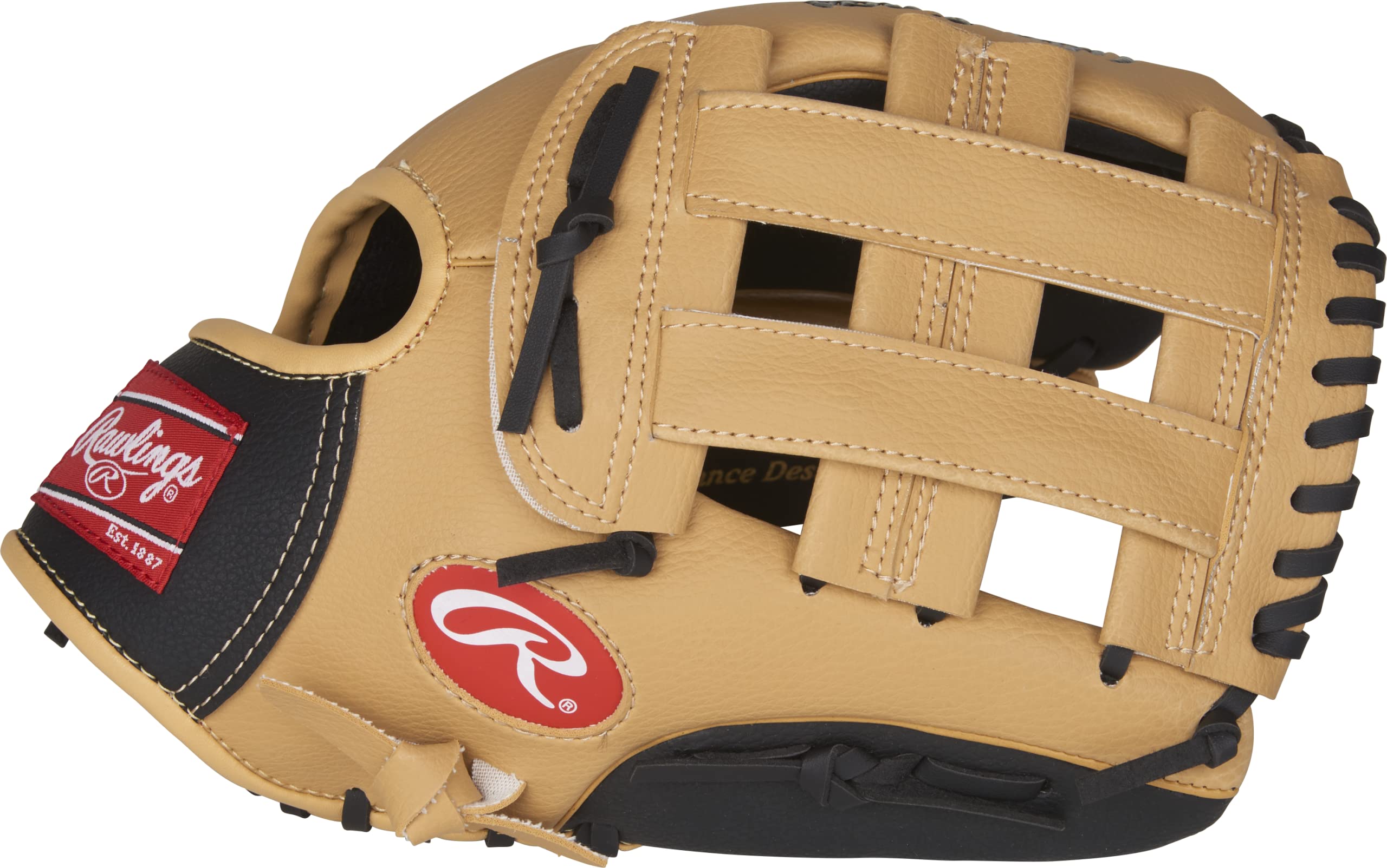 Rawlings | PLAYERS Series T-Ball & Youth Baseball Glove | Right Hand Throw | 11.5" | Camel/Black