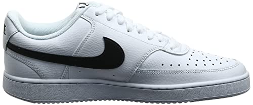 Nike Men's Court Vision Low Sneaker, White/Blackwhite, 12 Regular US