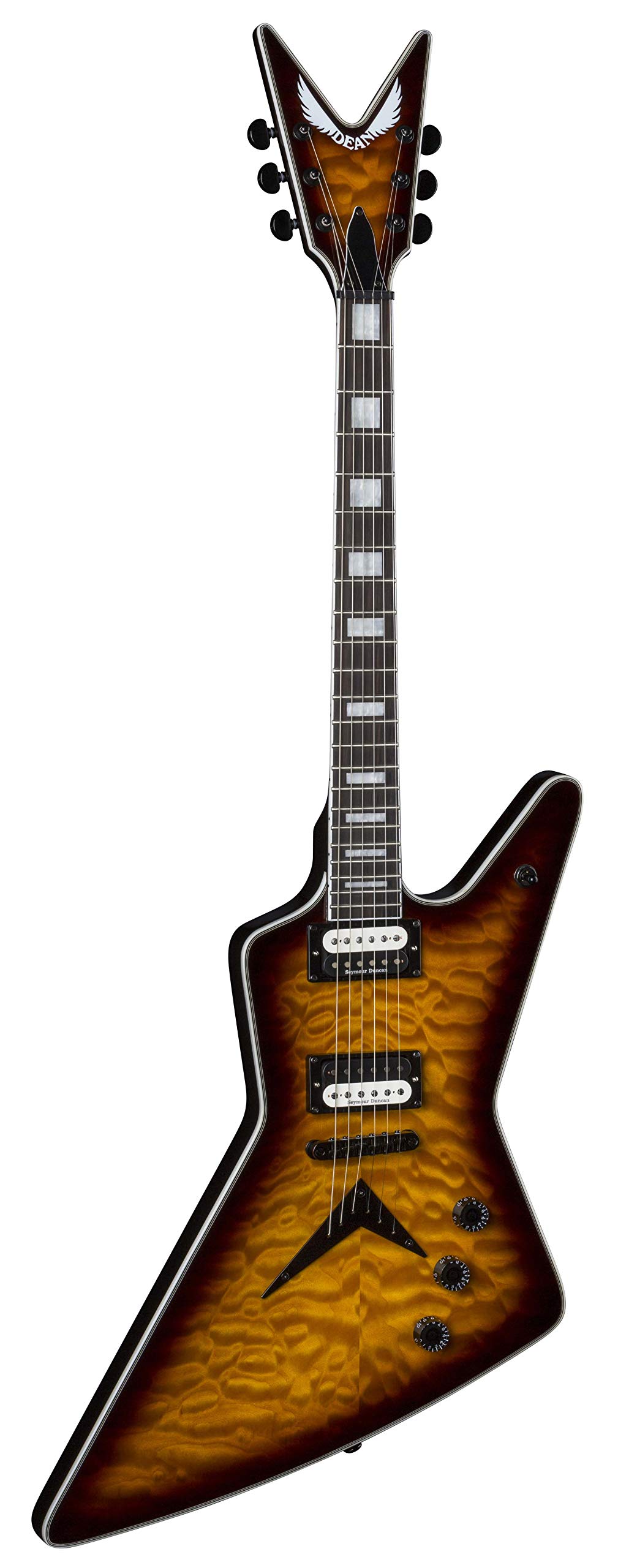 Dean Z Select Quilt Top Electric Guitar, Trans Brazilia