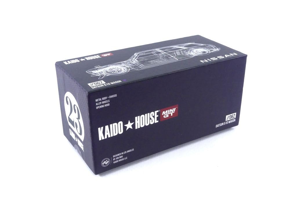 Datsun KAIDO 510 Wagon Carbon Fiber V1 Purple Kaido House 1/64 Diecast Model Car True Scale Miniatures KHMG062