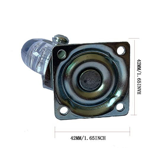 Upone 2 Inch Clear Heavy Duty Swivel Rubber Caster Wheels with 360 Degree Furniture Wheels Top Plate 400 Lbs Total Capacity (with Screws and Screwdrivers) - 100 lbs Each, Pack of 4