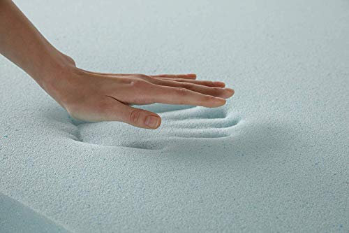 Serta ThermaGel Cooling, Pressure-Relieving Memory Foam Mattress Topper, 2 Inch, Queen,Blue