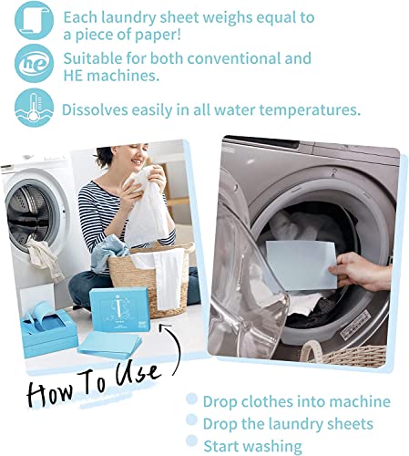 Portable Laundry Detergent Sheets - no Scent,heavier piece 35 count, Quick Disolve, Ecoigy,Eco-friendly, Zero Waste, Plastic Free, Liquid free, Powder free, Easier than Pods, Packs or Pacs, for Home Dorm Travel Camping & Hand Washing Clean No Waste Fresh