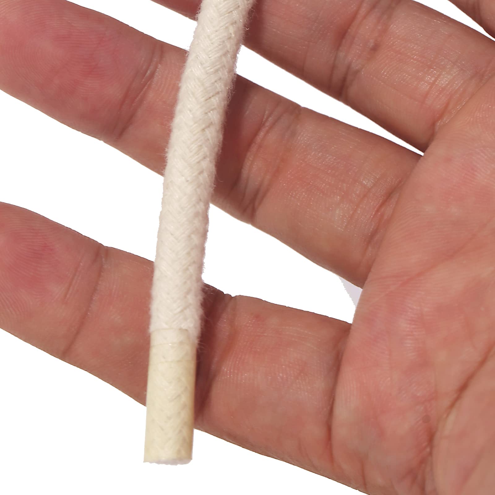 KEILEOHO 1/4 Inch Natural Cotton Rope, 328 FT Length White Clothesline Cord Craft Knitting Thread String Wall Hanging Rope for Garden Plant DIY Decoration Clothes Hanger with 4 Snap Hooks