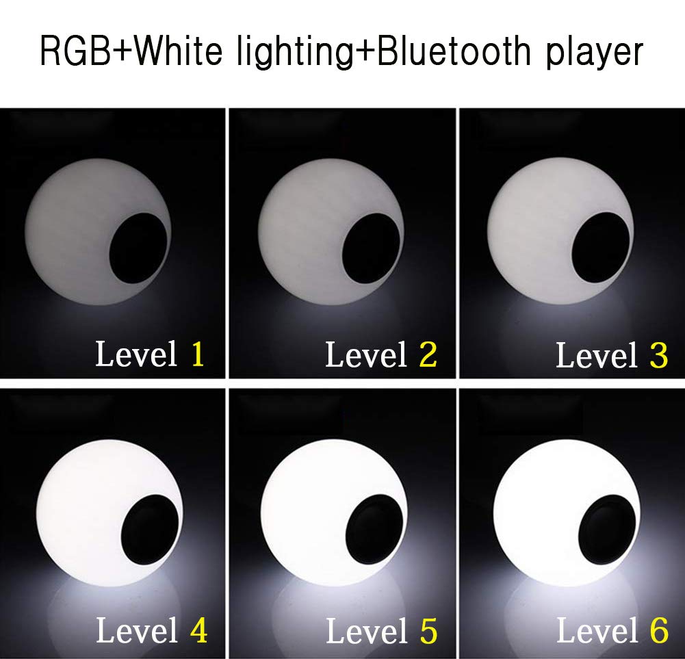 DGRENA E27 LED Wireless Light Bulb Speaker RGB Disco Bluetooth Light Bulb Speaker Color Conversion Light, with 24 Keys Remote Control, Party Color Remote Control, Atmosphere Creation