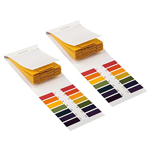 Frattina 2 Set 160 Strips 1-14 PH Litmus Paper Ph Strips Water Cosmetics Soil PH Paper Strips with Control Card