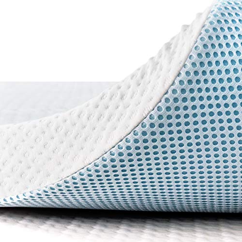 subrtex 2 Inch Gel-Infused Memory Foam Bed Mattress Topper High Density Cooling Pad Removable Fitted Bamboo Cover Ventilated Design-10 Years Warranty (Queen)