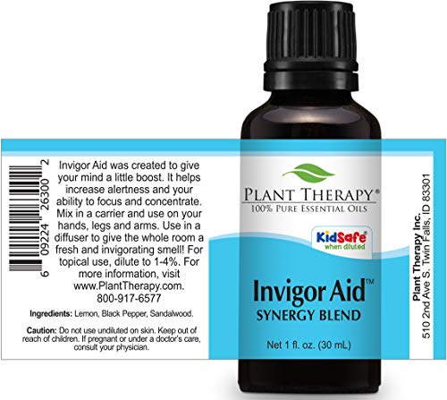 Plant Therapy Invigor Aid Essential Oil Blend 30 mL (1 oz) 100% Pure, Undiluted, Therapeutic Grade