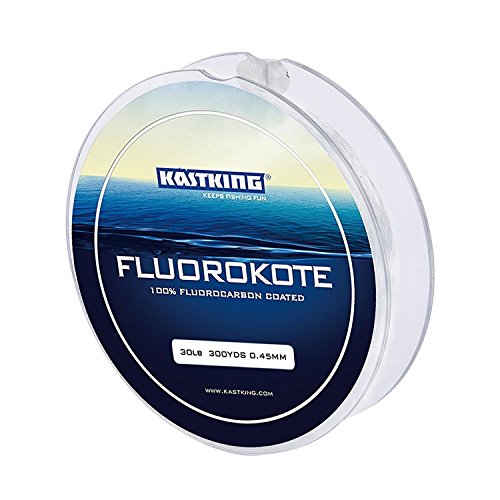 KastKing FluoroKote Fishing Line - 100% Pure Fluorocarbon Coated - 10LB 300Yds/274M Premium Spool - Upgrade from Mono and Perfect Substitute for Solid Fluorocarbon Line