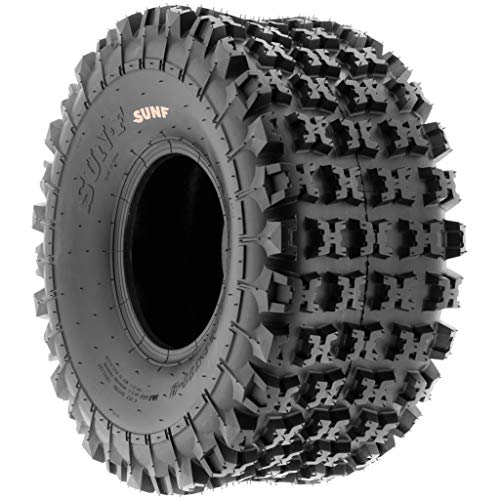 Set of 4 SunF 21x7-10 Front & 20x11-8 Rear ATV UTV Knobby Sport Tires,6 PR Tubeless A027