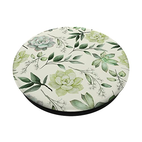Succulent Plant Botanical Green Floral Pattern Flower cactus PopSockets Standard PopGrip