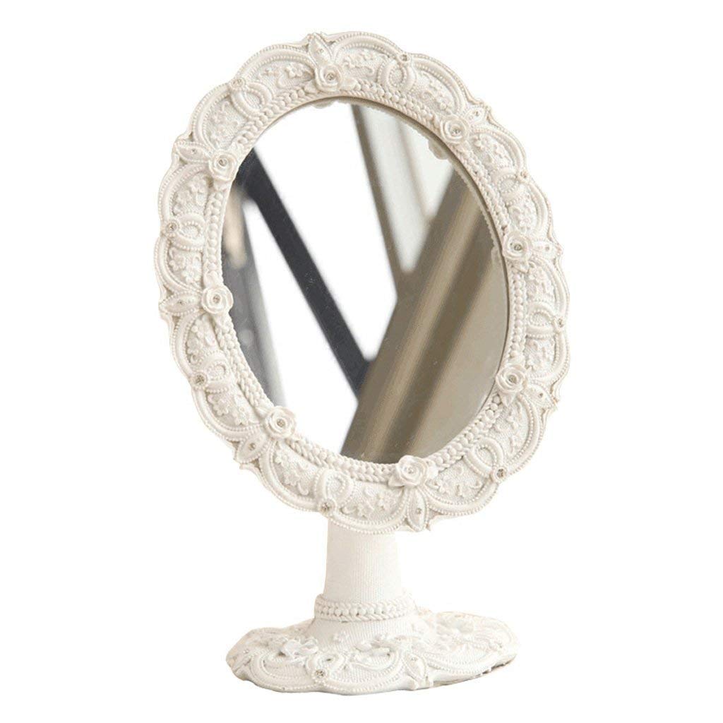 GUOSHUCHE Nordic Bathroom Mirror Creativity Continental Resin Desktop Computer Princess Mirror HD Birthday Gift