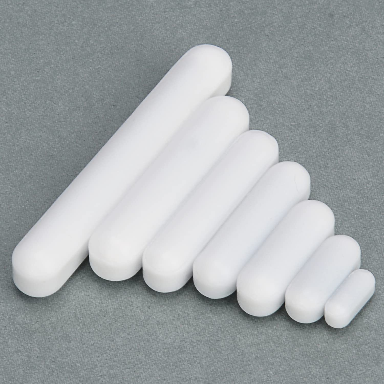 FunChem Stir Bar Set, PTFE-Coated Magnetic Stir Bar Laboratory White Stir Mixer for Stirrers, Assortment Pack Mixed Sizes, Pack of 7